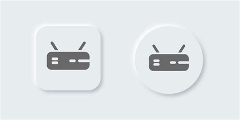 Router Solid Icon In Neomorphic Design Style Network Connection Signs