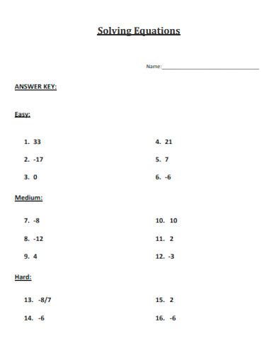 30 FREE Solving Equations Worksheet Samples To Download