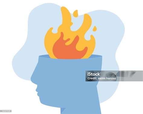 인간의 기분 척도 불에 머리는 스트레스와 감정적 인 과부하를 축적하여 소진됩니다 정신 건강 장애 포모에 대한 스톡 벡터 아트 및 기타 이미지 Istock