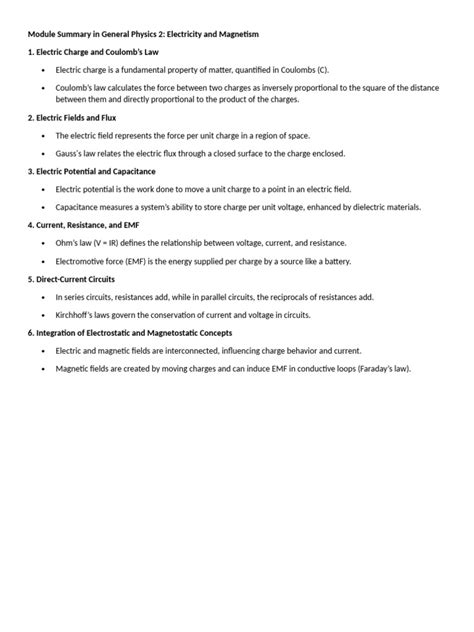module summary in general physics 2 pdf