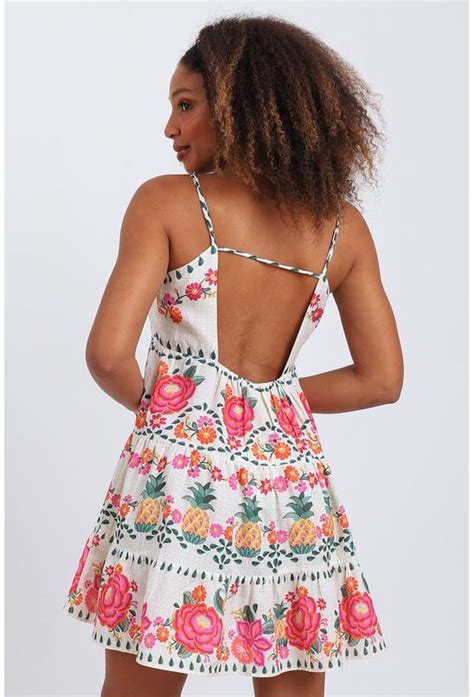Vestido Curto Delicadeza Tropical Farm Babadotop