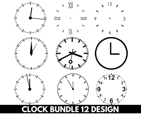 Clock Face Svg Clock Svg Clock Face Clipart Bundle Cut Etsy