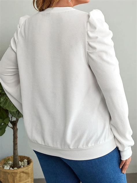 Бяла блуза буфан ръкав Krassbg