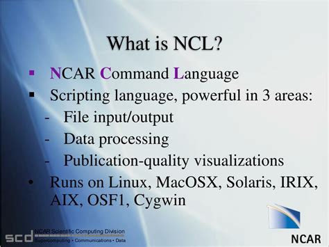 Ppt Scd User Briefing Ncl And Pyngl Visualization For The Geosciences