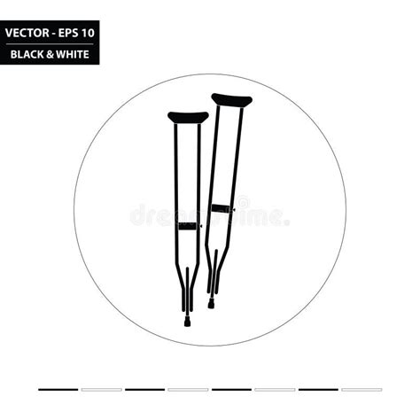 Het Lopen De Lijn En Het Pictogram Glyph Van Krukken Orthopedisch En