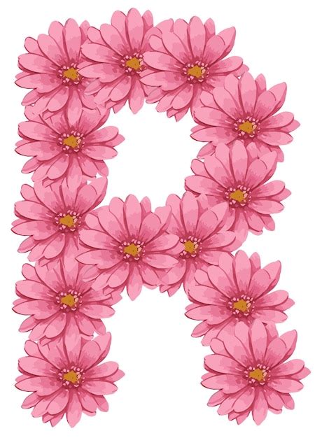 Premium Vector Alphabet Floral Font R Alphabet Vector