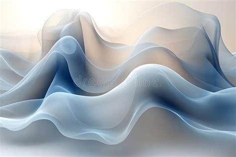 Abstract Waves Of Blue And Beige Tones For Contemporary Interior Design