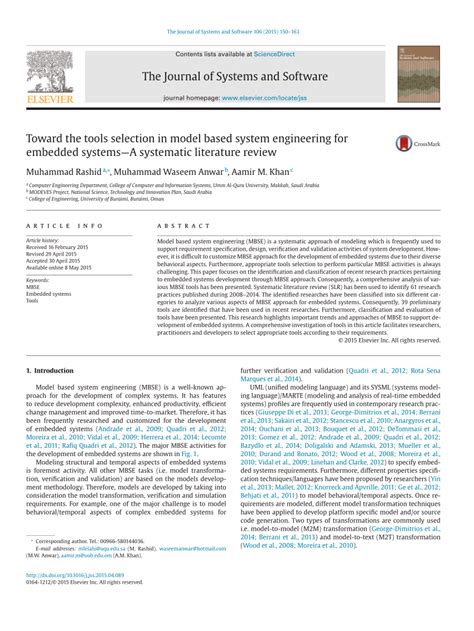 Pdf Towards The Tools Selection In Model Based System Engineering For