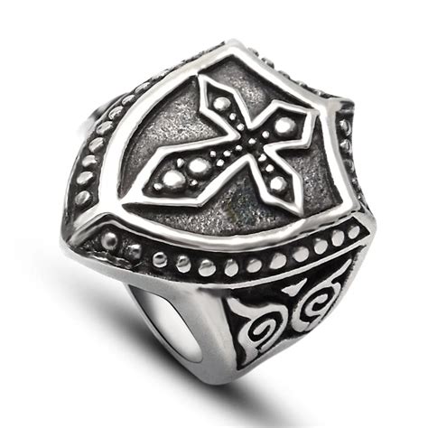 패션 보석 반지 티타늄 반지 빈티지 크로스 링 티타늄 스틸 액세서리fashion Jewelry Ringjewelry