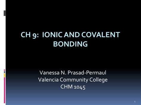 Ionic And Covalent Bonding Chemistry Presentation