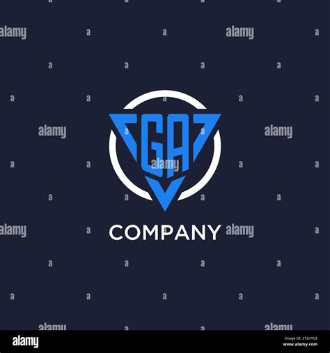Ga Monogram Logo With Triangle Shape And Circle Design Vector Stock