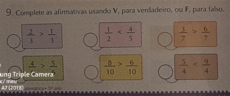 9 Complete As Afirmativa Usando V Para Verdadeiro Ou F Para Falso