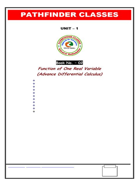 B02 Function Of One Real Variable Adc Pdf Calculus Integral