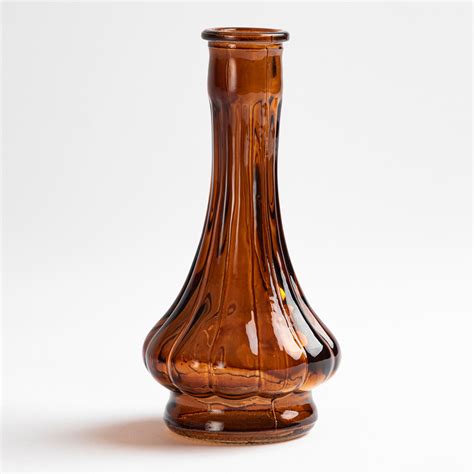 Habitat Poppy Glass Vase Amber Standard Vase Bottle Jar By Habitat