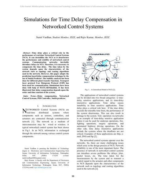 Pdf Simulations For Time Delay Compensation In Networked Control Systems