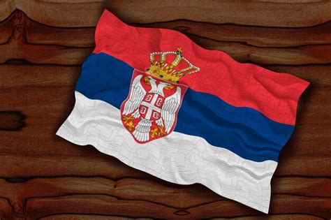 Fondo De La Bandera Nacional De Serbia Con La Bandera De Serbia Foto