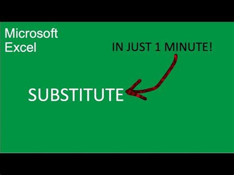 Microsoft Excel SUBSTITUTE Function In 1 Minute HOW TO USE YouTube