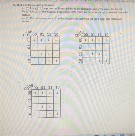 Solved 8 15 For The Following Function A 5 List All Of