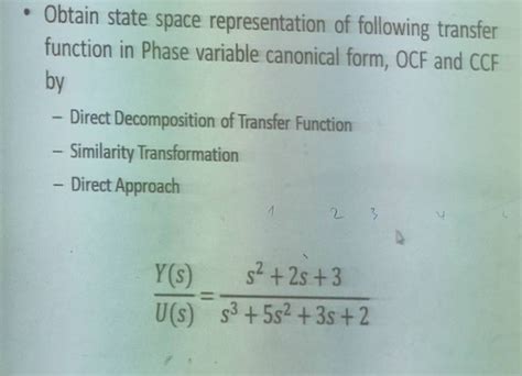 Solved Just Answer By Direct Decomposition Of Transfer