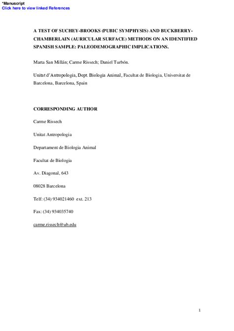 Pdf 1 A Test Of Suchey Brooks Pubic Symphysis And Buckberry