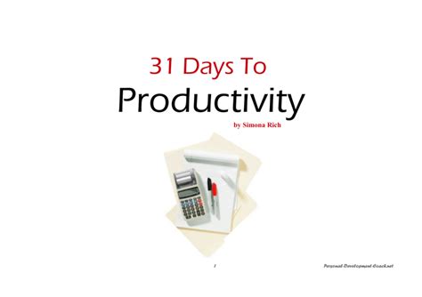 31 Days To Productivity Ebook