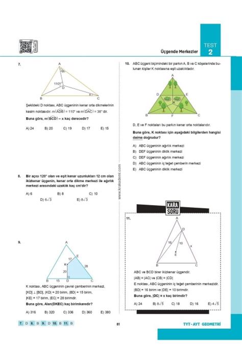Kenan Kara İle TYT AYT Geometri Soru Bankası 9786256374478