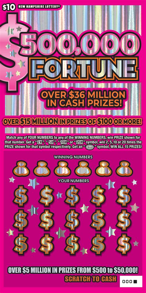 Nh Scratch Ticket 500000 Fortunes Series Iv 1624 Lottoedge