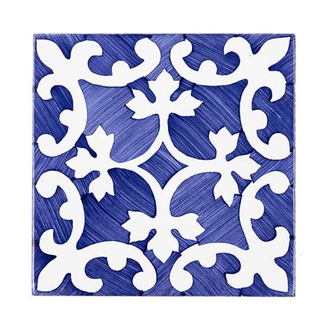 Ladrilho hidráulico azul Almazora 14x14 cm Ceramica Lantiga Ladrilhos