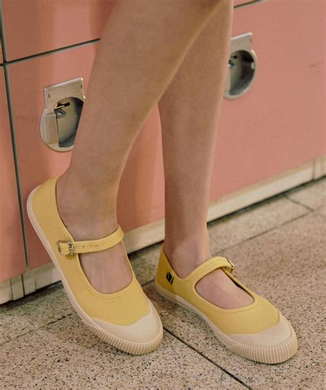 질바이질스튜어트 슈즈 메리 옐로우 메리제인 워싱캔버스 플랫슈즈 굽높이2cmfpso2g103y1 위시버킷
