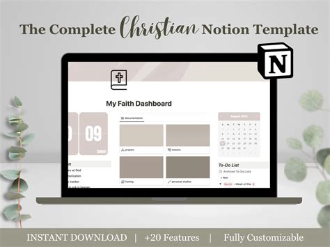 The Complete Christian Notion Template Tracker Prayer Journal Church
