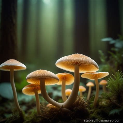 Glowing Fungi Microorganisms Stable Diffusion Online