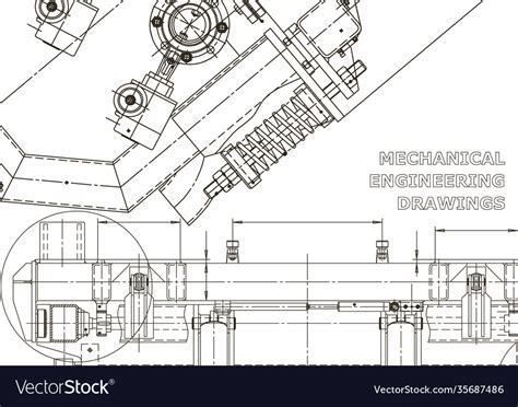 Mechanical Instrument Making Technical Blueprint Vector Image