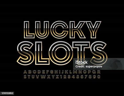 벡터 세련된 로고 럭키 슬롯입니다 황금 엘리트 알파벳 문자 및 숫자 그래픽 프린트에 대한 스톡 벡터 아트 및 기타 이미지 그래픽 프린트 금 금속 금색 Istock