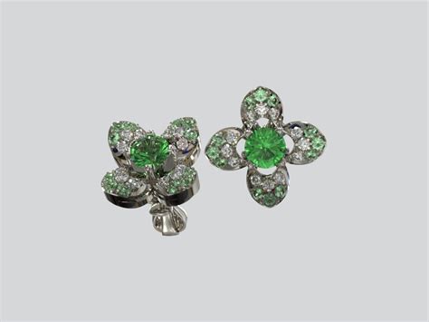 Pair Of Flower Earrings 3d Model 37 3dm Free3d