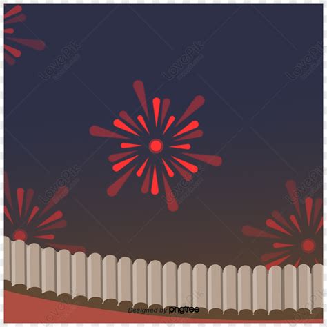 만화 일러스트 마당 밖의 불꽃놀이 밤하늘 설새해경사스럽다 Png 일러스트 무료 다운로드 Lovepik