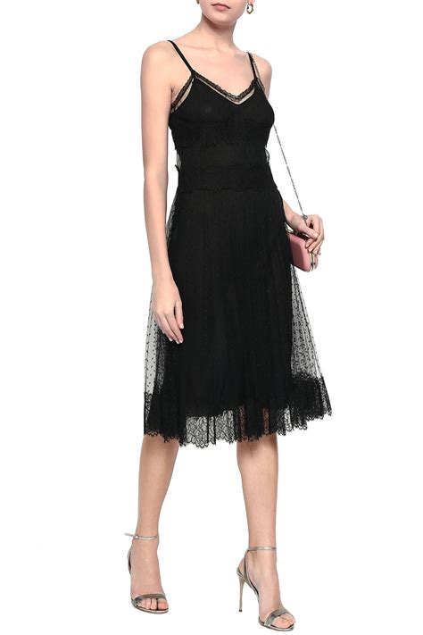 Redvalentino Lace Trimmed Point Desprit Midi Dress The Outnet