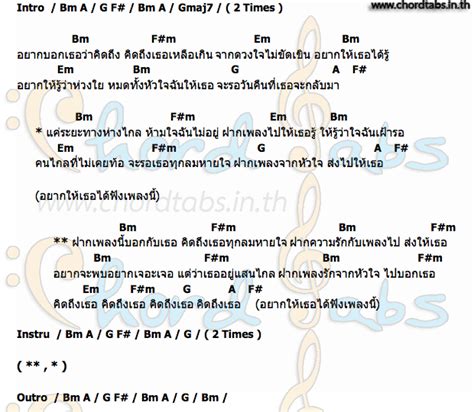 บทเพลงแห่งความคิดถึงคอร์ด คอร์ด บทเพลงแห่งความคิดถึง A Mob