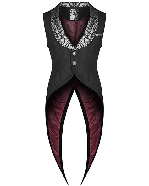 Mens Aristocrat Regency Vampire Black Silver Jacquard Swallow Tails Waistcoat The Best Men S