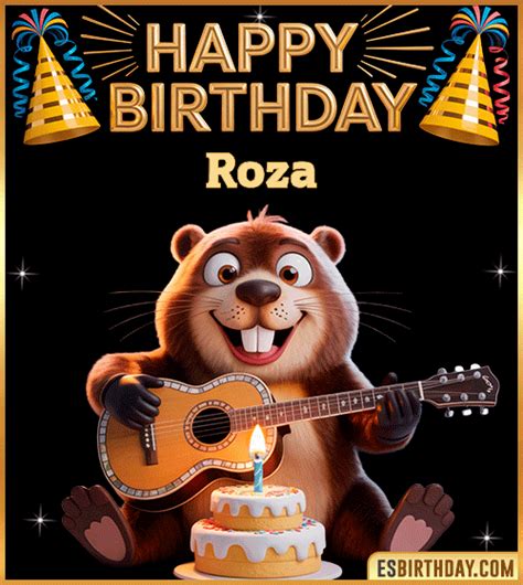 Happy Birthday Roza  🎂 Animated Images Wishes And Music 【27 S】