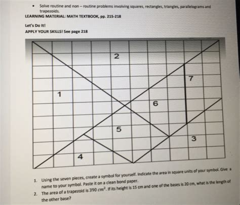Solved Solve Routine And Non Routine Problems Involving Squares Rectangles Triangles