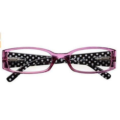 Eyekepper Rectangle Pink Polka Dot Reading Nerd Glasses Readers F16