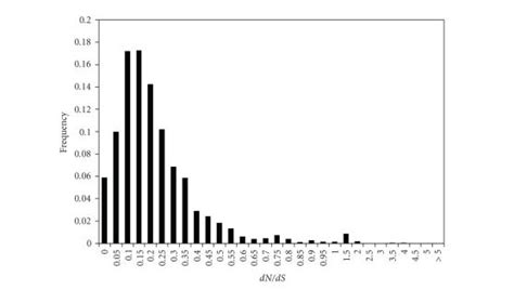 DN DS Ratio Distribution Of Orthologous Gene Sequences From C Parvum
