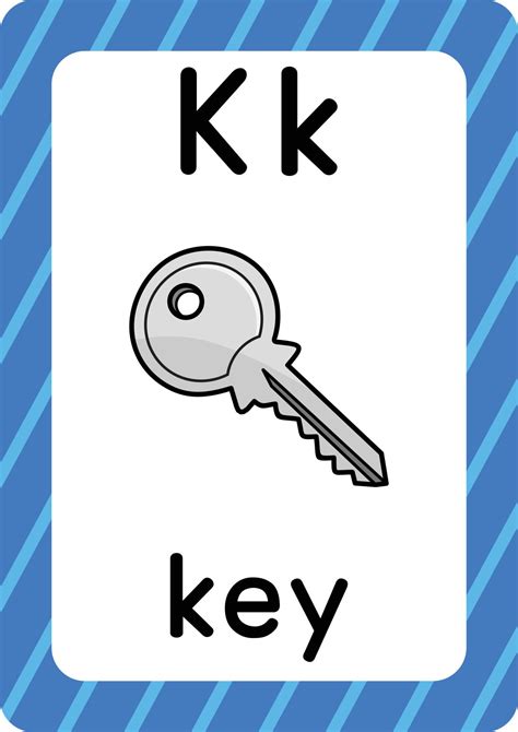 Key Vector Isolated On White Background Letter K Flashcard Key Cartoon