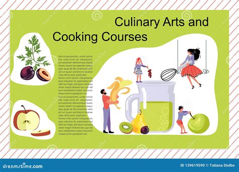 Culinary Art And Cooking Courses Poster Stock Vector Illustration Of