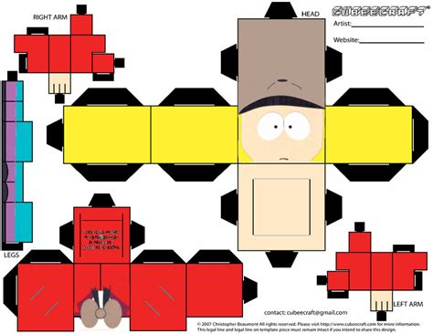 Metro Kenny Papercraft South Park Paper Doll Template South Park Timmy