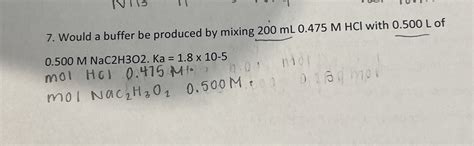 Solved Would A Buffer Be Produced By Mixing 200 ﻿ml 0 475 ﻿m