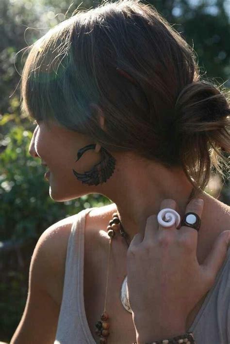 Black Swan Hook Wedding Plugs Gauged Earrings Wood Earrings