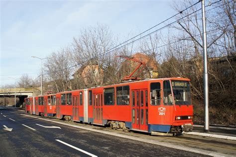 Serbien Straßenbahn Belgrad Tram Beograd Tatra KT4YU M Wagen 201