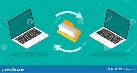 Uploading And Exchanging Documents To Internet Copy To Cloud Storage Or Pc Stock Vector