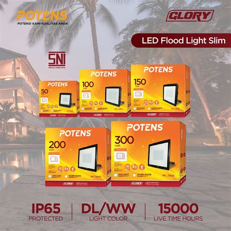 Jual Potens Lampu Led Flood Light 50 100 150 200 300 Watt Lampu Sorot